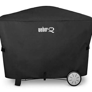 Weber Q 2000 and 3000 Series with Cart Grill Cover, Heavy Duty and Waterproof, Fits Grill Widths Up To 50 Inches