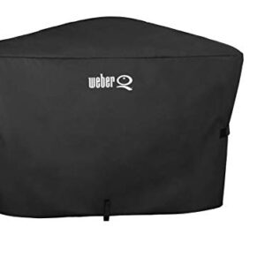 Weber Q 2000 and 3000 Series with Cart Grill Cover, Heavy Duty and Waterproof, Fits Grill Widths Up To 50 Inches