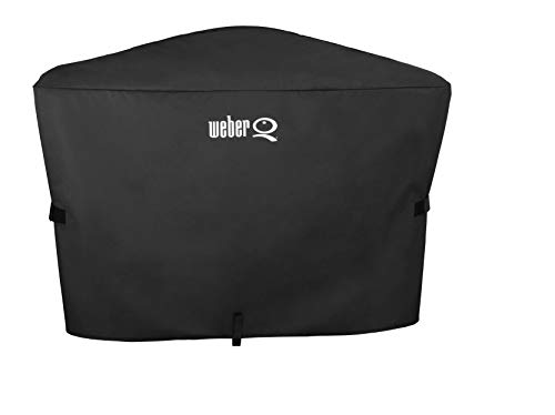 Weber Q 2000 and 3000 Series with Cart Grill Cover, Heavy Duty and Waterproof, Fits Grill Widths Up To 50 Inches