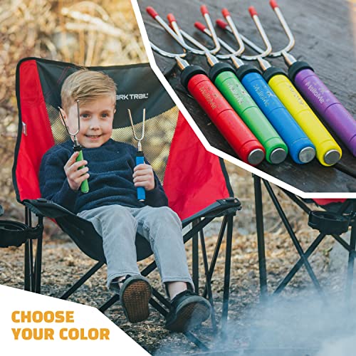 MalloMe Marshmallow Roasting Sticks Smores Kit - Marshmallows Smores Sticks for Fire Pit Long - Camping Campfire Accessories S'mores Gift Set- Smore Hot Dog Roaster Marshmello Skewers - 34 Inch 4 Pack