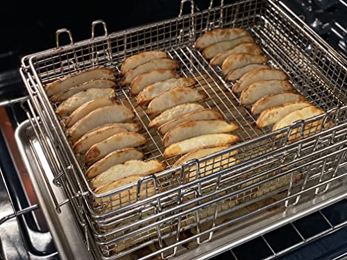 Basquettes for Ovens and Grills - Air-Fry, Crisp, Roast, Rotisserie, Dehydrate, Grill, Smoke. Use as Air Fryer Tray, BBQ Accessory, Crisper. High-Capacity 6-Piece Basket Set