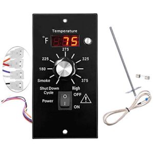 digital thermostat pro controller compatible with traeger pellet grills, traeger replacement parts upgrade control board panel temperature thermometer, with rtd temperature sensor