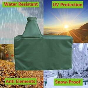 Mini Lustrous Cover for Large Big Green Egg, Large Ceramic Egg Type Kamado Table Cover with Heavy Duty and Waterproof Fabric, Large（60”Lx27”Wx31”H）