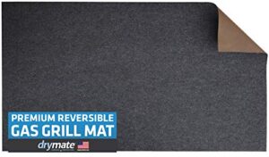 drymate premium reversible gas grill mat (charcoal/brown), (36” x 60”), under the grill protective deck and patio mat - absorbent/waterproof/durable (made in the usa)