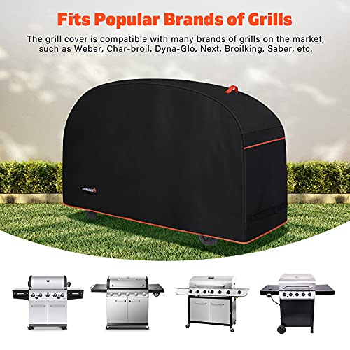 SUNVALUE Heavy Duty Waterproof Grill Cover, 72 inches BBQ Grill Cover for Outdoor Grill, UV/Fade/Wind/Moisture/Rip Resistant, Gas Grill Cover for Weber, Char-Broil, Nexgrill, Dyna-Glo Grills, etc.