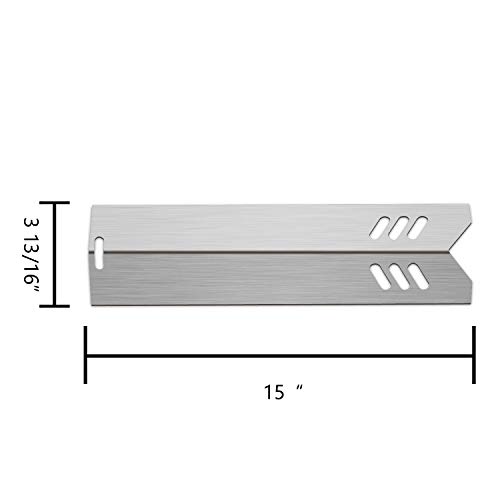 Kalomo 15 Inch Grill Heat Plates Shield Burner Covers Flame Guards, BBQ Gas Grill Replacement Parts for Dyna-Glo DGF493BNP DGF510SBP, Backyard GBC1460W BY13-101-001-13, Uniflame GBC1059WB, BHG Model