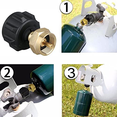 JEASOM Propane Refill Adapter 1 to 20 lb Tank Adapter Universal for Type 1 QCC1 Propane Cylinder and One Pound Throwaway Disposable Bottle