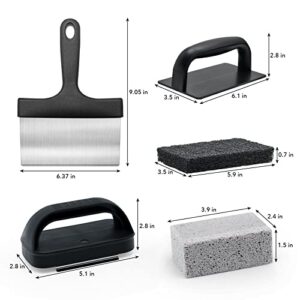 Griddle Cleaning Kit for Blackstone, Flat Top Grill Cleaning Kit with Grill Stone, Griddle Scraper & Griddle Brush Easy to Remove Stain