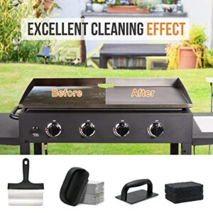 Griddle Cleaning Kit for Blackstone, Flat Top Grill Cleaning Kit with Grill Stone, Griddle Scraper & Griddle Brush Easy to Remove Stain