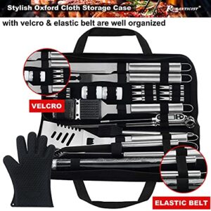 Romanticist 26PCS Barbecue Tool Set with Storage Bag - Portable Grill Tool Kit - Professional BBQ Set for Outdoor Cooking and Camping Grill Accessories Sets