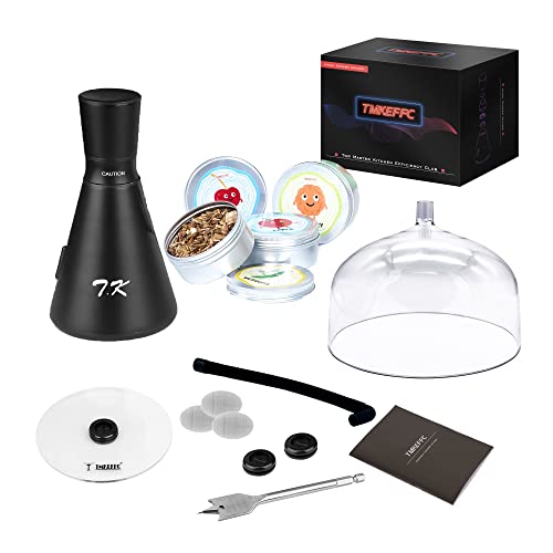 TMKEFFC Smoking Gun Food Smoker and Tools Set, Portable Hand-held Smoke Infuser for Cocktails Drinks, Resin Dome Cloche Cover, Cup Cover, DIY Tools, Wood Chips Included, Black