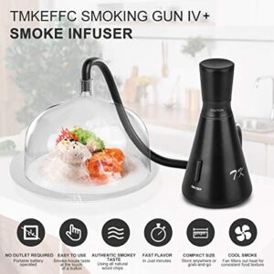 TMKEFFC Smoking Gun Food Smoker and Tools Set, Portable Hand-held Smoke Infuser for Cocktails Drinks, Resin Dome Cloche Cover, Cup Cover, DIY Tools, Wood Chips Included, Black