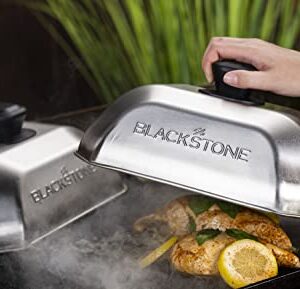 Blackstone 5207 Rectangle Basting Cover Small 2-Pack Griddle Accessories, Stainless Steel, Cheese Melting Dome and Steaming Cover, Best for Use on Flat Top Griddle Grill Cooking Indoor or Outdoor