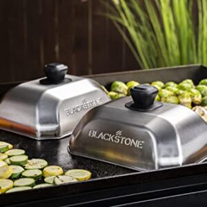 Blackstone 5207 Rectangle Basting Cover Small 2-Pack Griddle Accessories, Stainless Steel, Cheese Melting Dome and Steaming Cover, Best for Use on Flat Top Griddle Grill Cooking Indoor or Outdoor