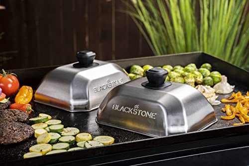 Blackstone 5207 Rectangle Basting Cover Small 2-Pack Griddle Accessories, Stainless Steel, Cheese Melting Dome and Steaming Cover, Best for Use on Flat Top Griddle Grill Cooking Indoor or Outdoor