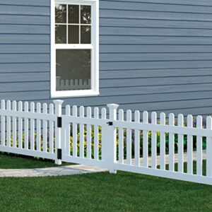 zippity outdoor products zp19004 newport vinyl picket unassembled gate, 33-1/2"h x 42"w, white