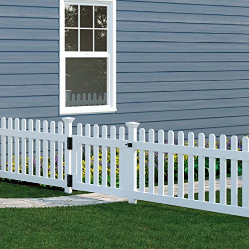 Zippity Outdoor Products ZP19004 Newport Vinyl Picket Unassembled Gate, 33-1/2"H x 42"W, White