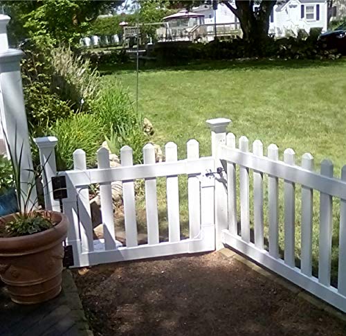 Zippity Outdoor Products ZP19004 Newport Vinyl Picket Unassembled Gate, 33-1/2"H x 42"W, White