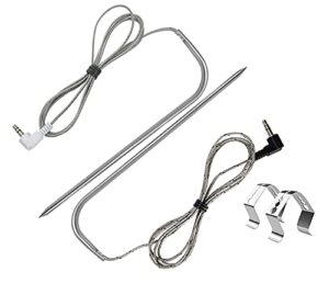 replacement for traeger meat probe ,compatible with traeger wood pellet grills and smoker ,equipped with stainless steel grill holder kit 2 pack