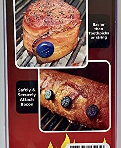 GRILL PINZ - Essential Grilling Accessory - Attach and Combine Food While Cooking (Better Than Grill Skewers) - Perfect for Attaching Bacon to Meat on The Grill (32 Pack)