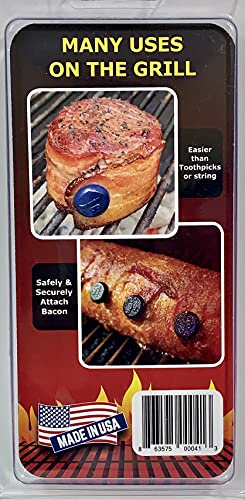 GRILL PINZ - Essential Grilling Accessory - Attach and Combine Food While Cooking (Better Than Grill Skewers) - Perfect for Attaching Bacon to Meat on The Grill (32 Pack)