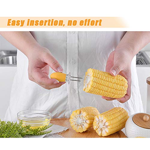 Corn Cob Holders Set, Stainless Steel Corn Skewers for Corn On The Cob Stainless Steel BBQ Tools 10 Pcs By Lechay