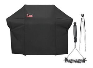 kingkong 7108 premium grill cover for weber summit 400-series gas grills (compared to the weber 7108 grill cover) including grill brush and tongs