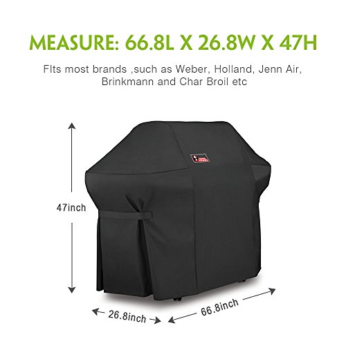 Kingkong 7108 Premium Grill Cover for Weber Summit 400-Series Gas Grills (Compared to The Weber 7108 Grill Cover) Including Grill Brush and Tongs