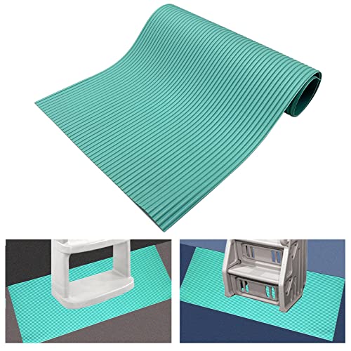 Yewaii Pool Ladder Mat, Above Ground Swimming Pool Ladder and Step Mat, Protective Ladder Pad Step Mat for Pool with Non-Slip Stripe, Light Green 24 inch X 9 inch