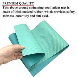 Yewaii Pool Ladder Mat, Above Ground Swimming Pool Ladder and Step Mat, Protective Ladder Pad Step Mat for Pool with Non-Slip Stripe, Light Green 24 inch X 9 inch