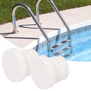 2Pcs Ladder Rubber Stopper Bumper,Replacement Safety Guard Swimming Pool Supplies,for Swimming Pool Ladders (White)