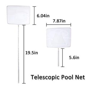 Whaline 4pcs Swimming Pool Skimmer Net Hot Tub Maintenance Accessory Kit Fine Mesh Leaf Skimmer Contain Pool Net, Scrubbing Brush and Sponge Brush, with a Pair of Gloves for Garden Pond Spa