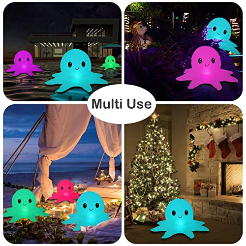 Floating Pool Lights Solar Powered Waterproof Inflatable Octopus Light with Remote Outdoor LED Glow Decoration Lighting for Swimming Pool, Pond, Garden Fountain 2Pack