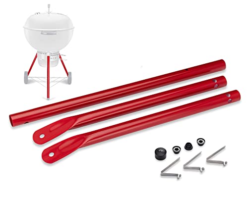 Studio Grill Parts - Legs and Hardware Kit for 18" / 22" Weber Kettle Grills (excluding 2015-2019 Master-Touch/Limited Ed. Kettle) (Red)