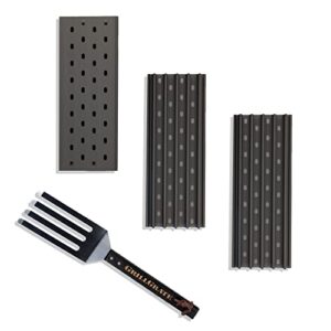 grillgrate - 3 panel set of 15 grillgrates = short tool - interlocking grill grates for traeger timberline 850 & 1300, traeger bronson 20, recteq trailblazer (rt-340), z grills 600 & 450 series