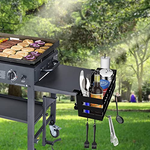 TUDALLK Griddle Caddy for 28"/36" Blackstone Griddles, Space Saving Blackstone Griddle Accessories for Outdoor Grill, BBQ Accessories Organizer with Paper Towel Holder