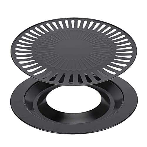 Eboxer Korean Style BBQ Grill Pan Non stick Barbecue Plate for Indoor Outdoor Grilling, Bakeware for Home Camping