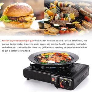 Eboxer Korean Style BBQ Grill Pan Non stick Barbecue Plate for Indoor Outdoor Grilling, Bakeware for Home Camping