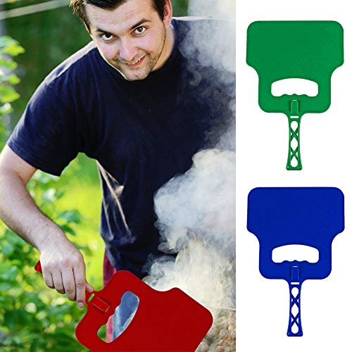 UXELY BBQ Hand Fan - Heat Resistant Plastic Barbecue Hand Fan BBQ Flame Blower, Random Color