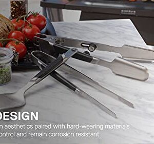 Everdure by Heston Blumenthal Premium Large Grilling Tweezers: Brushed Stainless Steel, Soft Grip Handle and Lightweight, Perfect Precision Tweezers for Handling Small Items on The Grill or Cooktop