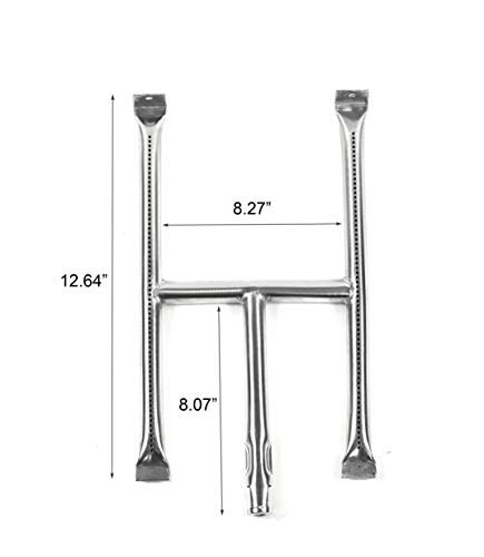 DELSbbq Stainless Steel BBQ Grill Burner Replacement for Blackstone 28 Inch Grill Top, 2 Pack Burner Tube with Screw