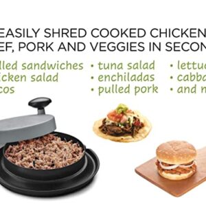 FUNcooLTIN Chicken Shredder Shred Machine Better Than Bear Claws Meat Shredder for Pulled Pork with Handle and Non-Slip Base for Pulled Pork Beef and Chicken, Dishwasher Safe