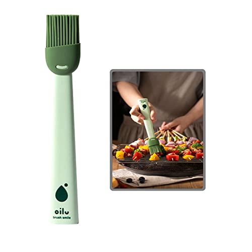 Silicone Basting Brush and Pastry Brush for Baking, Use as BBQ Grill Brush, Turkey Baster, Oil Brush for Cooking Brush - Food Brush - Sauce Brush for Kitchen - Silicone Brush Cooking (Green)