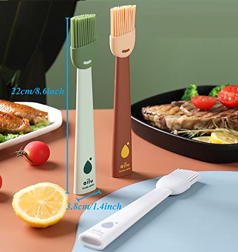 Silicone Basting Brush and Pastry Brush for Baking, Use as BBQ Grill Brush, Turkey Baster, Oil Brush for Cooking Brush - Food Brush - Sauce Brush for Kitchen - Silicone Brush Cooking (Green)