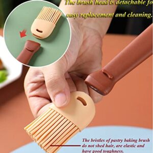 Silicone Basting Brush and Pastry Brush for Baking, Use as BBQ Grill Brush, Turkey Baster, Oil Brush for Cooking Brush - Food Brush - Sauce Brush for Kitchen - Silicone Brush Cooking (Green)