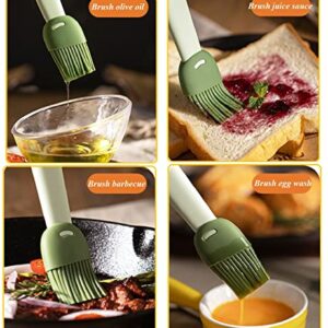 Silicone Basting Brush and Pastry Brush for Baking, Use as BBQ Grill Brush, Turkey Baster, Oil Brush for Cooking Brush - Food Brush - Sauce Brush for Kitchen - Silicone Brush Cooking (Green)