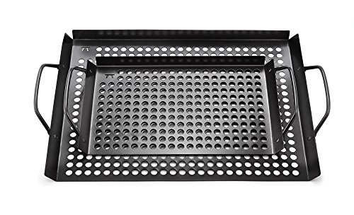 Outset 76452 Non-Stick Grilling and Bbq Grid, 7" x 11", 14" x 11", Set of 2 Black