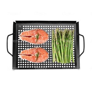 Outset 76452 Non-Stick Grilling and Bbq Grid, 7" x 11", 14" x 11", Set of 2 Black