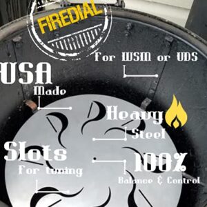 FireDial Baffle Plate Heat Management System for Charcoal BBQ and Barbecue Smokers, UDS, WSM, Kettle (For 22 in. WSM)