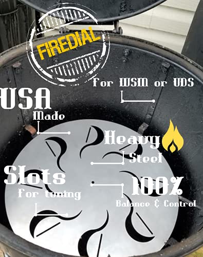 FireDial Baffle Plate Heat Management System for Charcoal BBQ and Barbecue Smokers, UDS, WSM, Kettle (For 22 in. WSM)